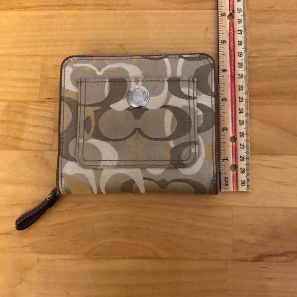 Coach | Bags | Coach Wallet Signature Fabric With Leather Inside | Poshmark